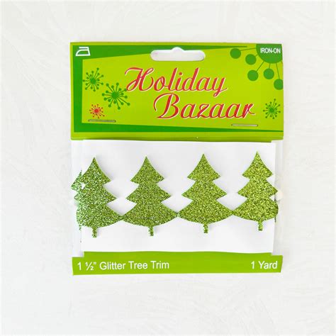 Iron On Glitter Tree Trim Rose Mille