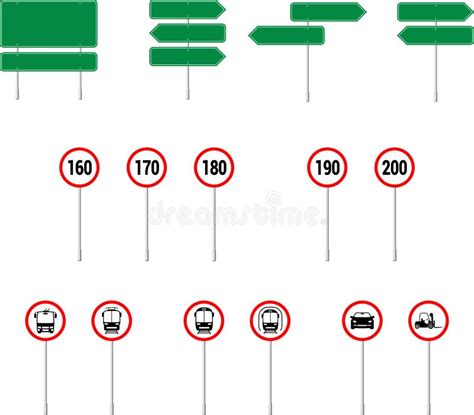 Blank Signs Vector For Information Of Road Direction Maps Text Or