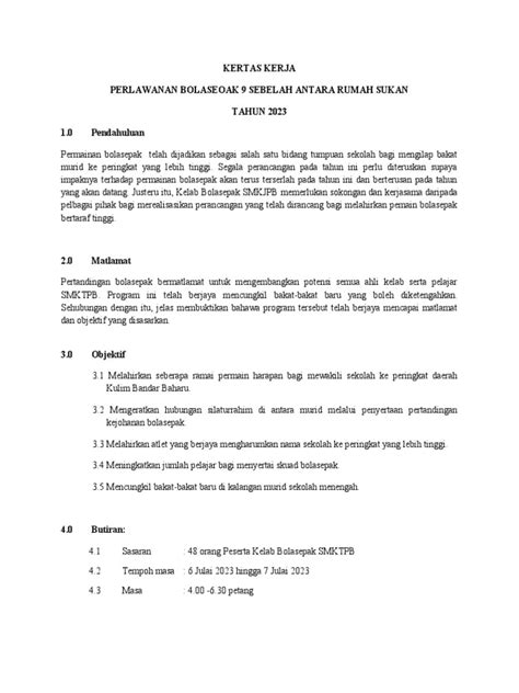 Kertas Kerja Kelab Bolasepak2023 Pdf