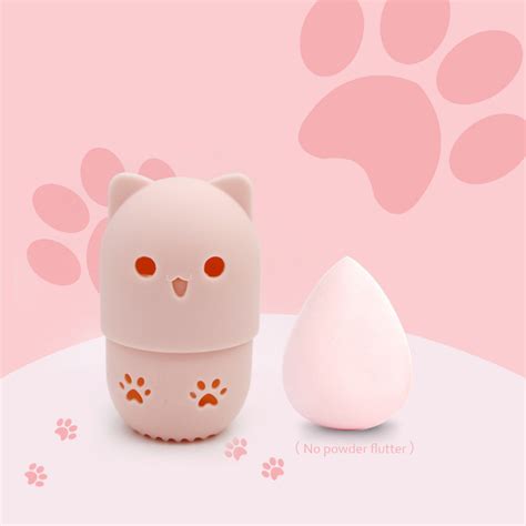 Portable Travel Capsule Makeup Puff Holder Silicone Sponge Case Holder