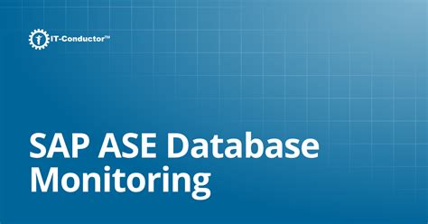 Sap Ase Database Monitoring It Conductor Documentation