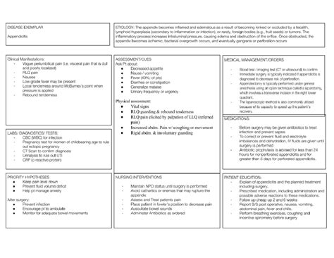 Med Surg In Class Concept Map Appendicitis Nurs 3500 Studocu