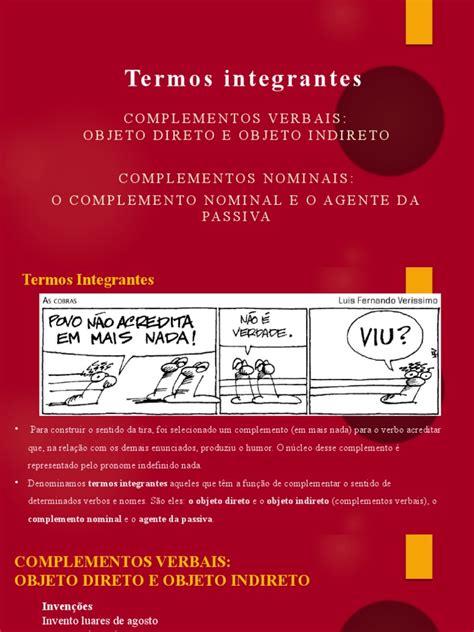 Complementos Verbais Nominais E Agente Da Passiva Pdf Objeto Gramática Assunto Gramática