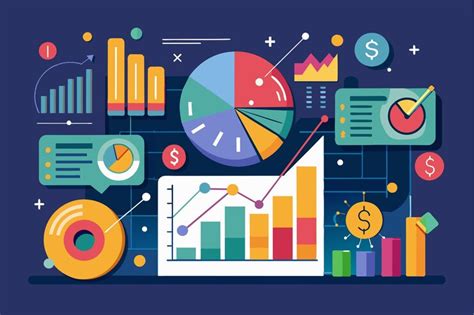 colorful infographic visualizing financial data analysis including