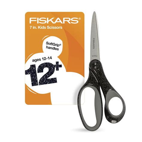 Fiskars 7 Inch Student Scissor Ages 12 14 Black Glitter 1 Count