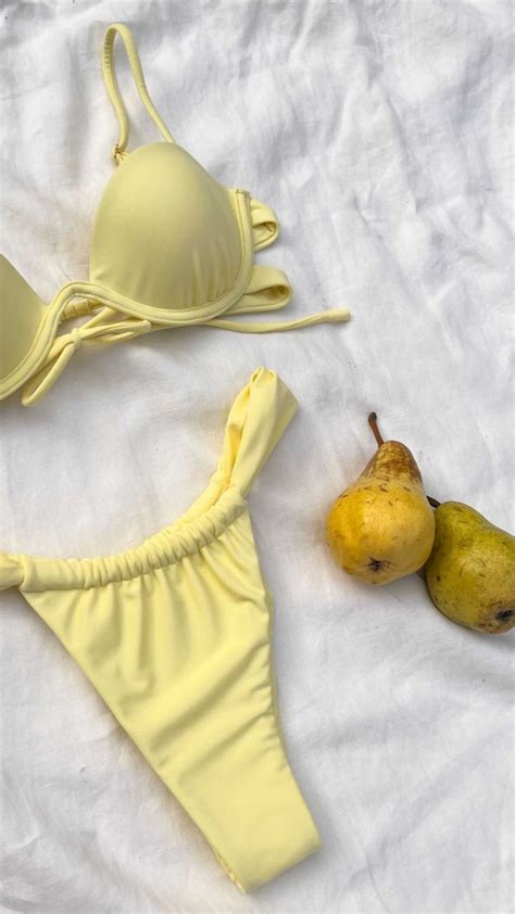 Yellow Summer Bikinis Light Yellow Lemon Swimsuit