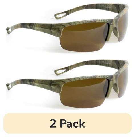 Ozark Trail Mens Polarized Outdoor Sunglasses Camo Frame 2 Pack