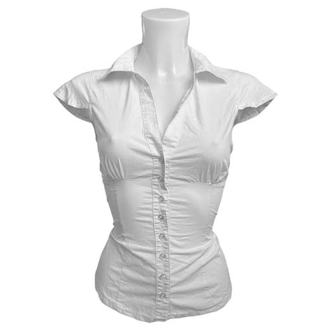 Casual Office Siren Button Down Blouse With Elegant Depop Tight