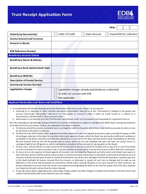Fillable Online Trust Receipt Application Fax Email Print Pdffiller