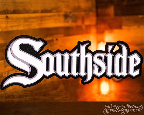 Chicago White Sox Southside Logo 3d Metal Artwork Hex Head Art