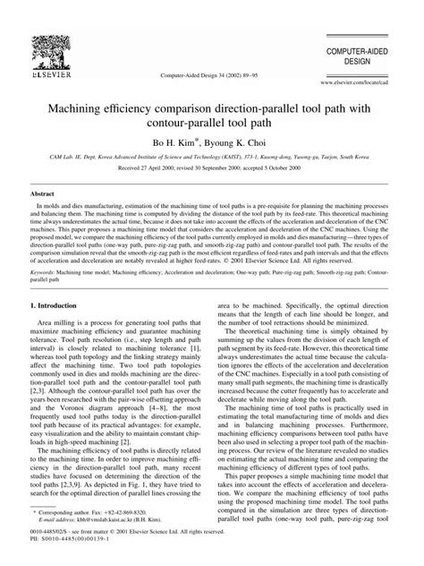 Pdf Machining Efficiency Comparison Direction Parallel Tool Path With