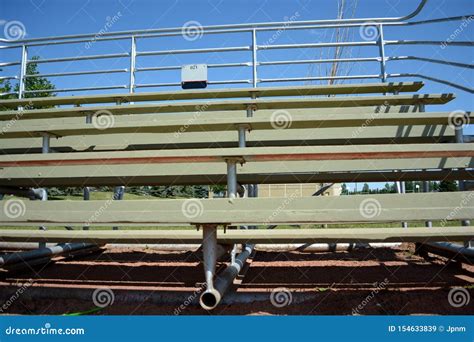 Bleachers at Basefield Field at a Local Community Park. Stock Image - Image of diamond, block ...