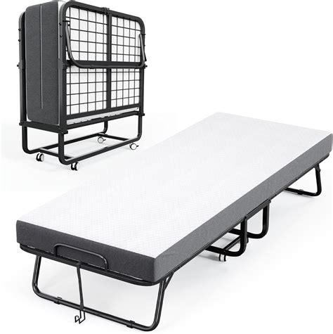 Cotublr Folding Bed With Mattress Portable Foldable Guest