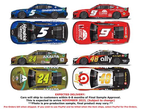 Hendrick Motorsports Darlington Throwback 4 Car Set 2023 164 Nascar