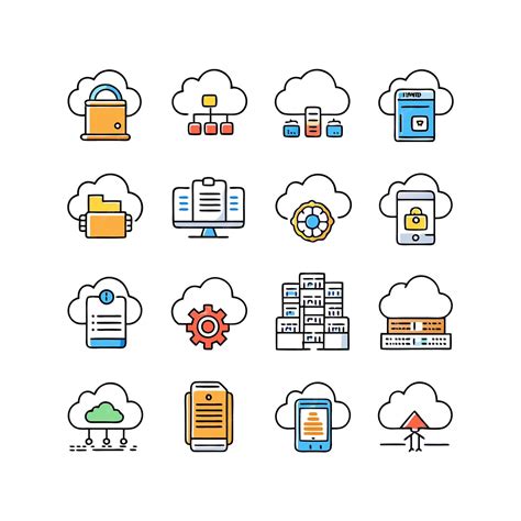 Premium Vector Cloud And Cloud Storage Icon Set Vector