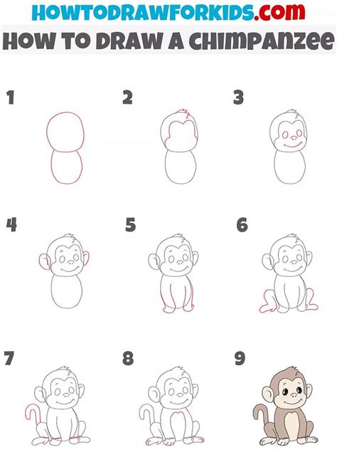 How To Draw A Chimpanzee Step By Step Tutorial
