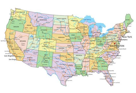 Us Political Map With Cities