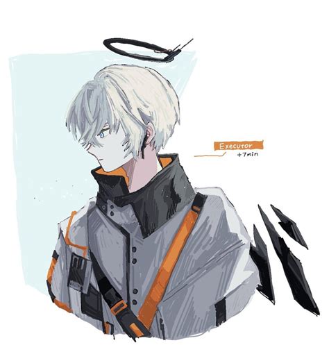 Executor Arknights Arknights Highres 1boy Black Halo Black