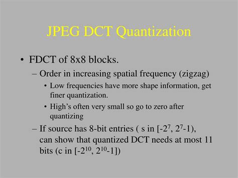 Ppt Jpeg Dct Quantization Powerpoint Presentation Free Download Id