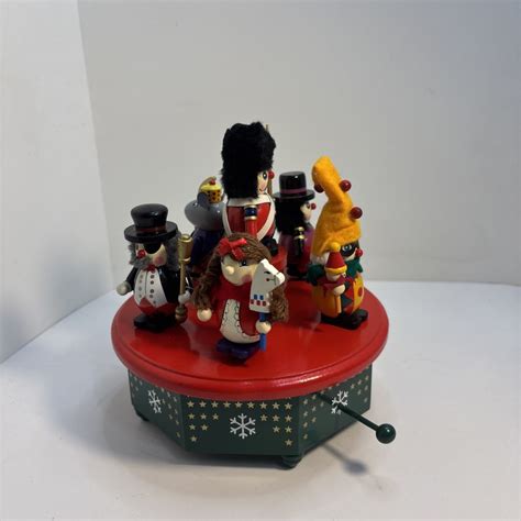 Vtg Deluxe Wooden Nutcracker Music Box Timeless Treasures Christmas Ebay