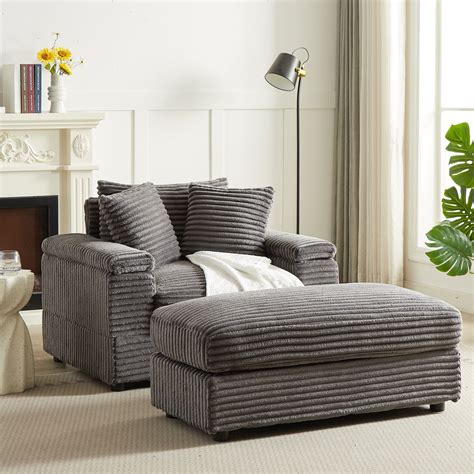 Tuanluo 44 Single Chaise Lounge Indoor Oversized Corduroy Lounge