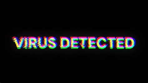 Virus Detected Text With Screen Effects Of Technological Glitches