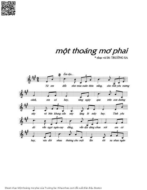 [sheet] Một Thoáng Mơ Phai Pdf Lyrics And Chords