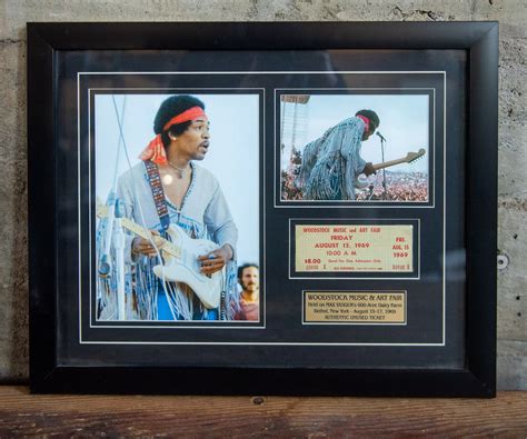1969 Woodstock Ticket With Jimi Hendrix Photos Auction