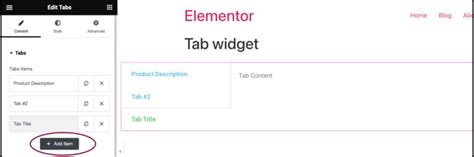 How To Use The Tabs Widget Elementor