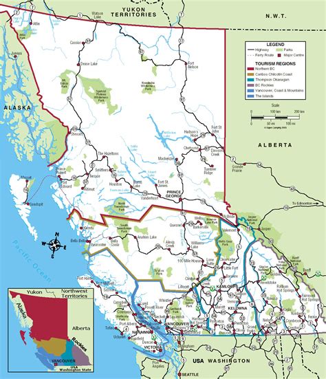 British Columbia Lakes Map