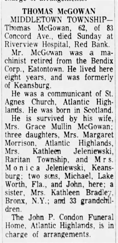Thomas Mcgowan Obituary Barb ™