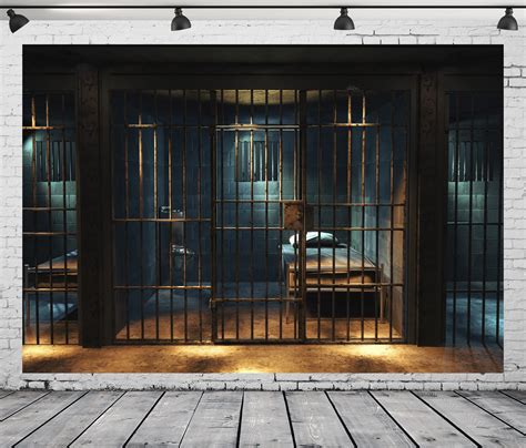 Buy Loccor Prison Backdrop 10x8ft Fabric Jail Cell Backdrop Forbidden Room Photography