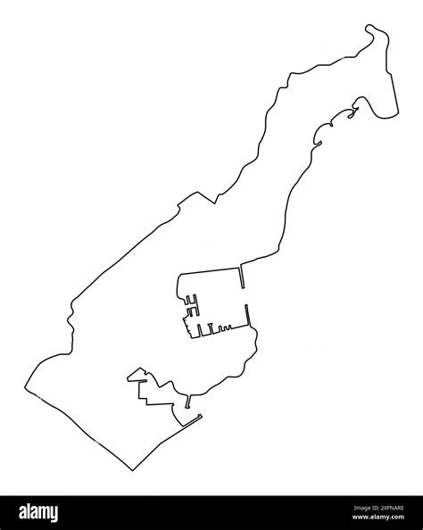 Monaco Outline Map Isolated On White Background Stock Vector Image