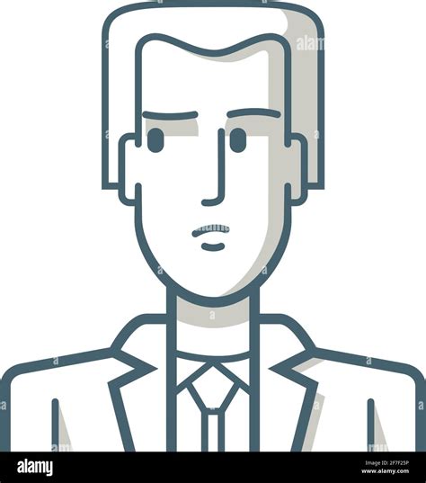 Illustration Of A Young Businessman With A Distrustful Expression The