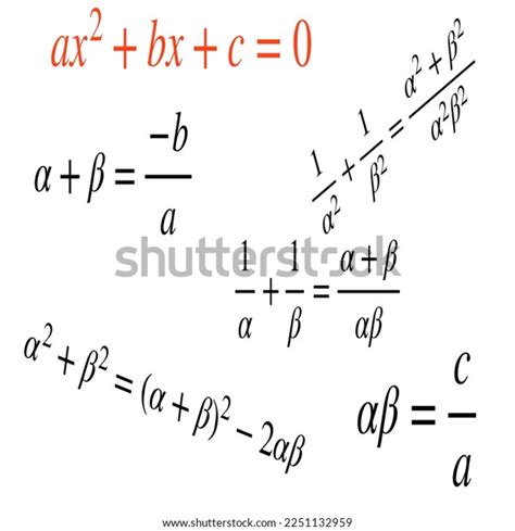 Quadratic Equation Math Formulas Wallpaper My Stock Illustration