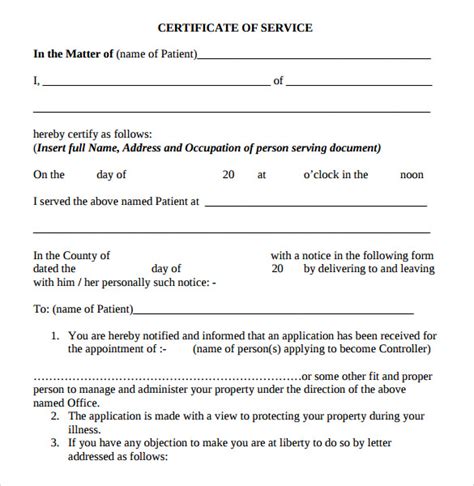 Free 14 Certificate Of Service Templates In Pdf Ms Word Ai Psd