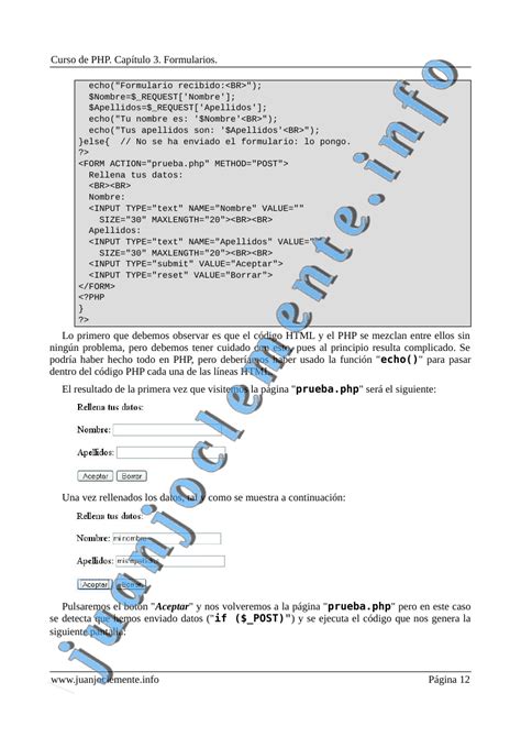 Curso De Php 3 Formularios Blog De Juanjo Clemente
