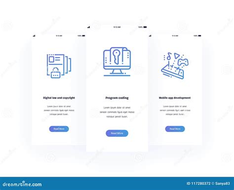 Digital Law And Copyright Program Coding Mobile App Development Vertical Cards With Strong