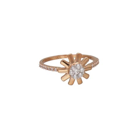 Buy 18kt Rose Gold Sparkling Sun Ring 601va1098 Online From Vaibhav
