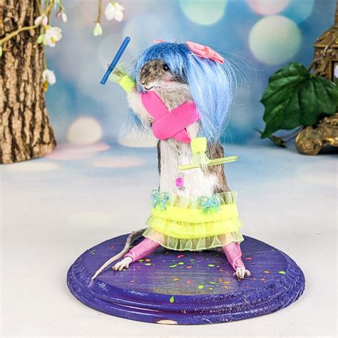Rave Queen Edm Mouse Taxidermy Oddities Curiosities Decor Display
