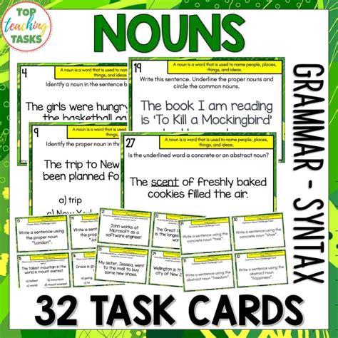 Nouns And Proper Nouns Task Cards Grammar Syntax Activities Top
