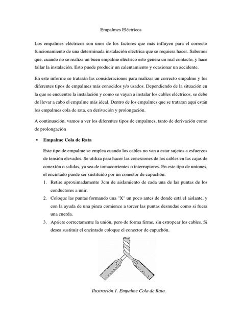 Tipos De Empalmes Eléctricos Pdf Aislador Electricidad Electricidad