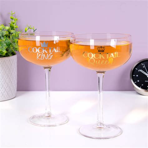 Cocktail Glass Set Cocktail King And Cocktail Queen Kopen Gadgethouse