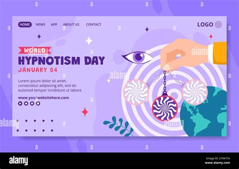Hypnotism Day Social Media Landing Page Cartoon Hand Drawn Templates Background Illustration