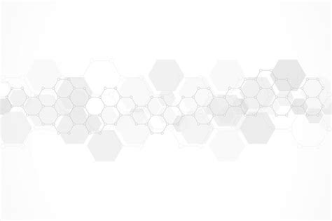Premium Vector Hexagons Pattern On Gray Background Genetic Research Molecular Structure