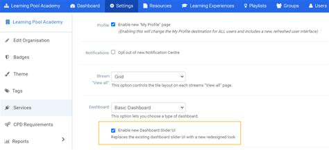Customising Your Dashboard OLD DASHBOARD Learning Pool Help Centre