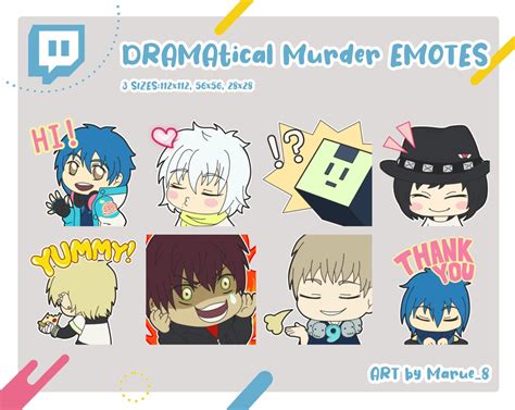 Twich Emotes Dramatical Murder Chibi 1 For Streamers Etsy