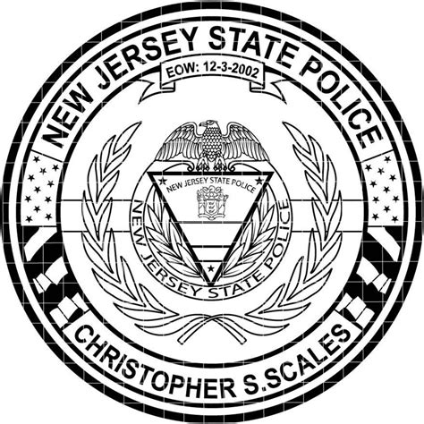 New Jersey State Police Christopher S Scales Badge Vector File Cnc