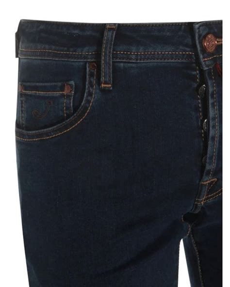 Jacob Cohen Button Fly Jeans In Blue For Men Lyst Uk