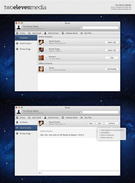Skype Interface Redesign By Twoelevenmedia On Deviantart